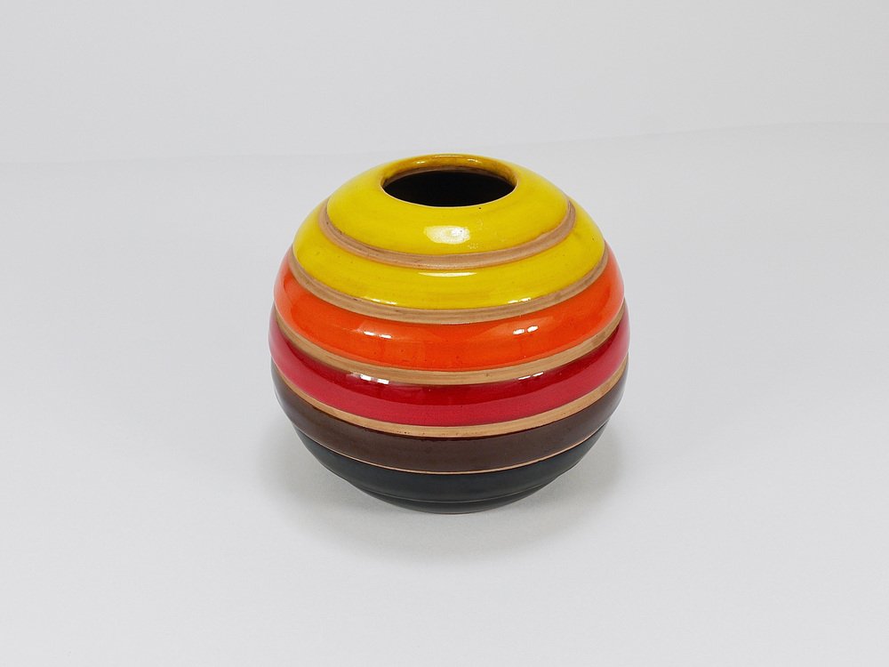 Mid-Century Ceramic Ball Vase attributed to Bitossi for Bitossi, Italy ...