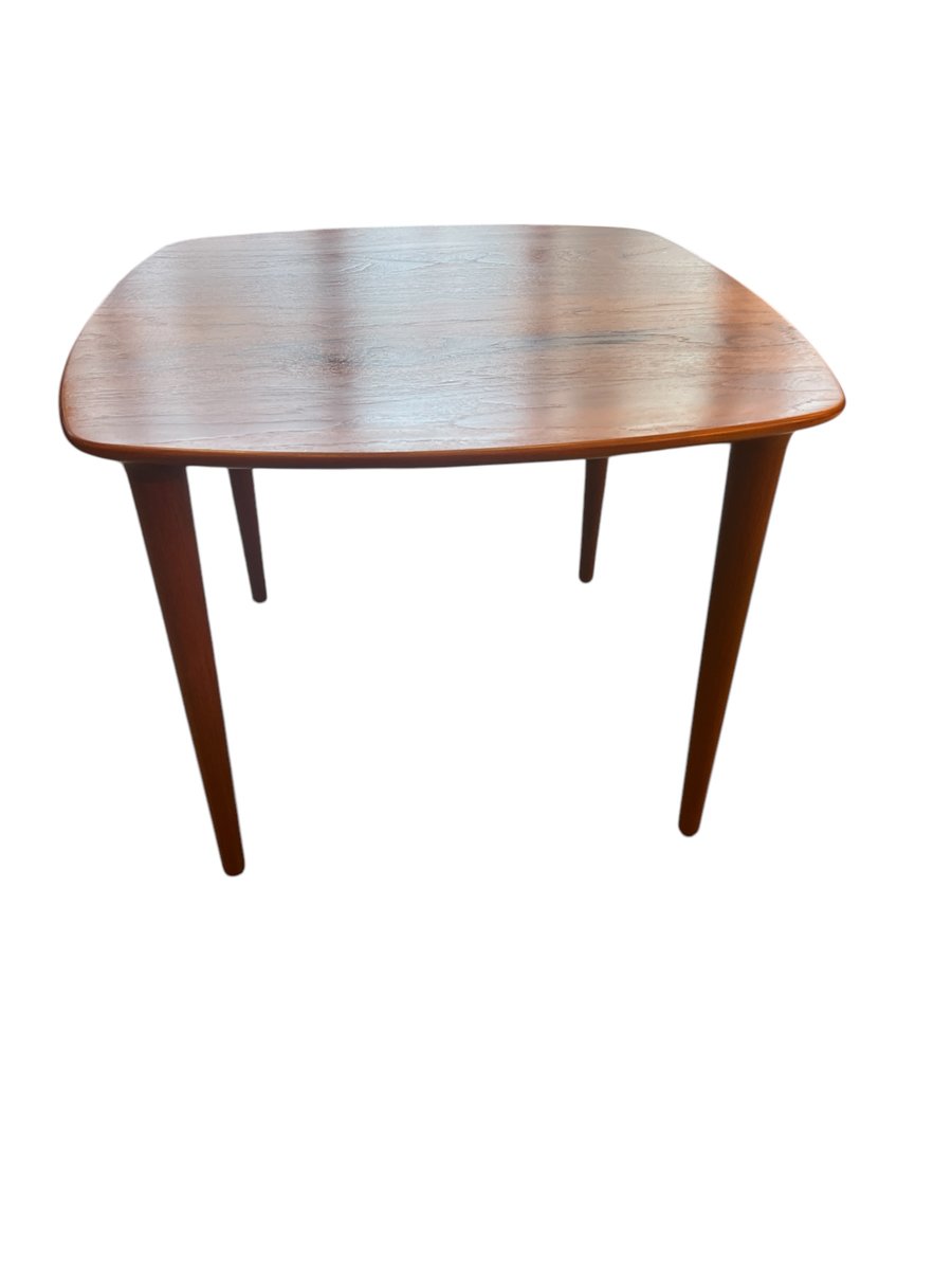 Scandinavian Modern Design Side Table with Swiss Edge in Teak by Rolf ...