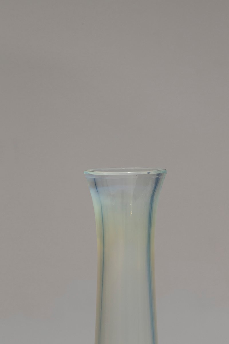 High Glass Vase with Long Neck, 1950s for sale at Pamono