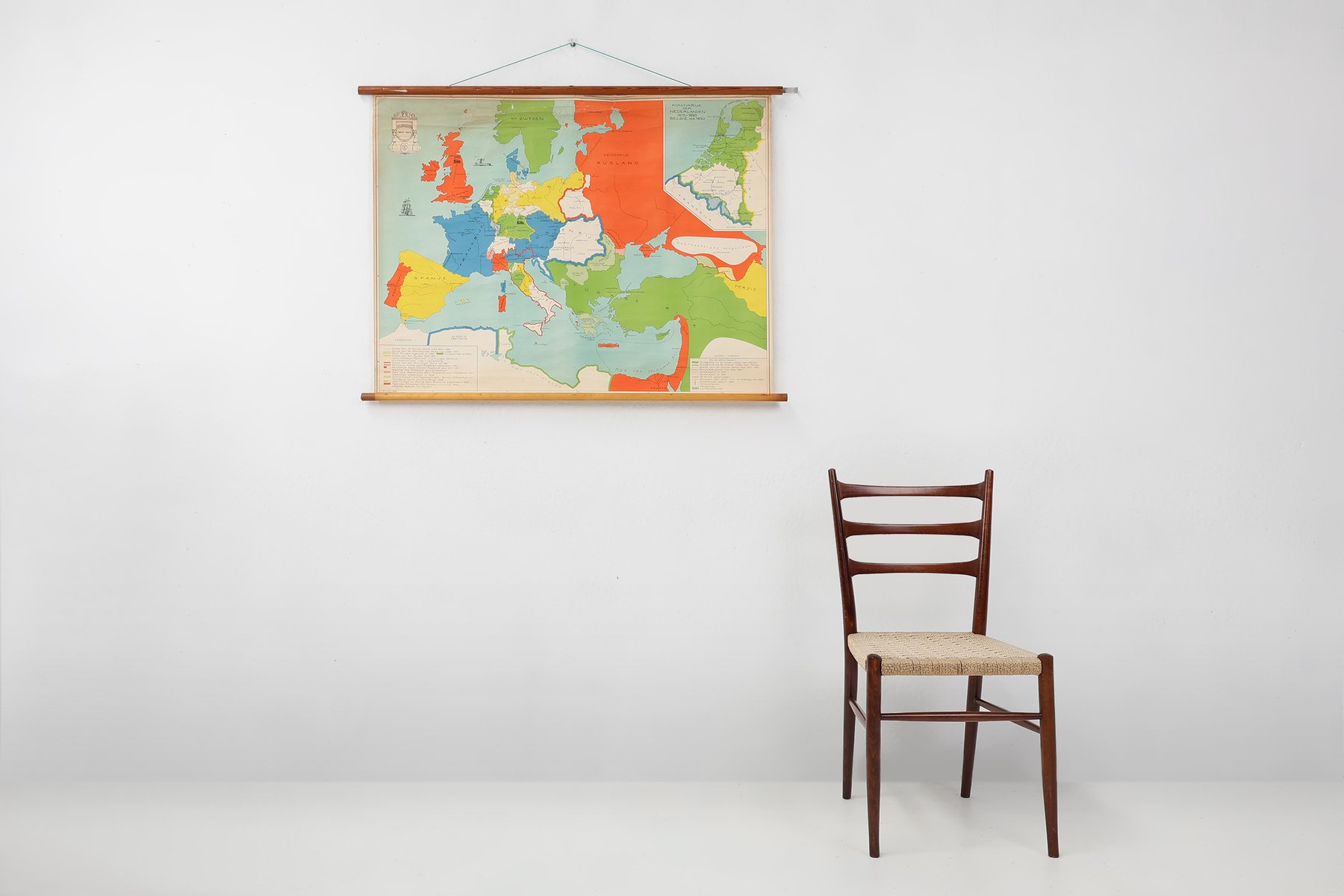 Vintage School Wall Map of Europe 1815-1871, Belgium, 1950s for sale at ...