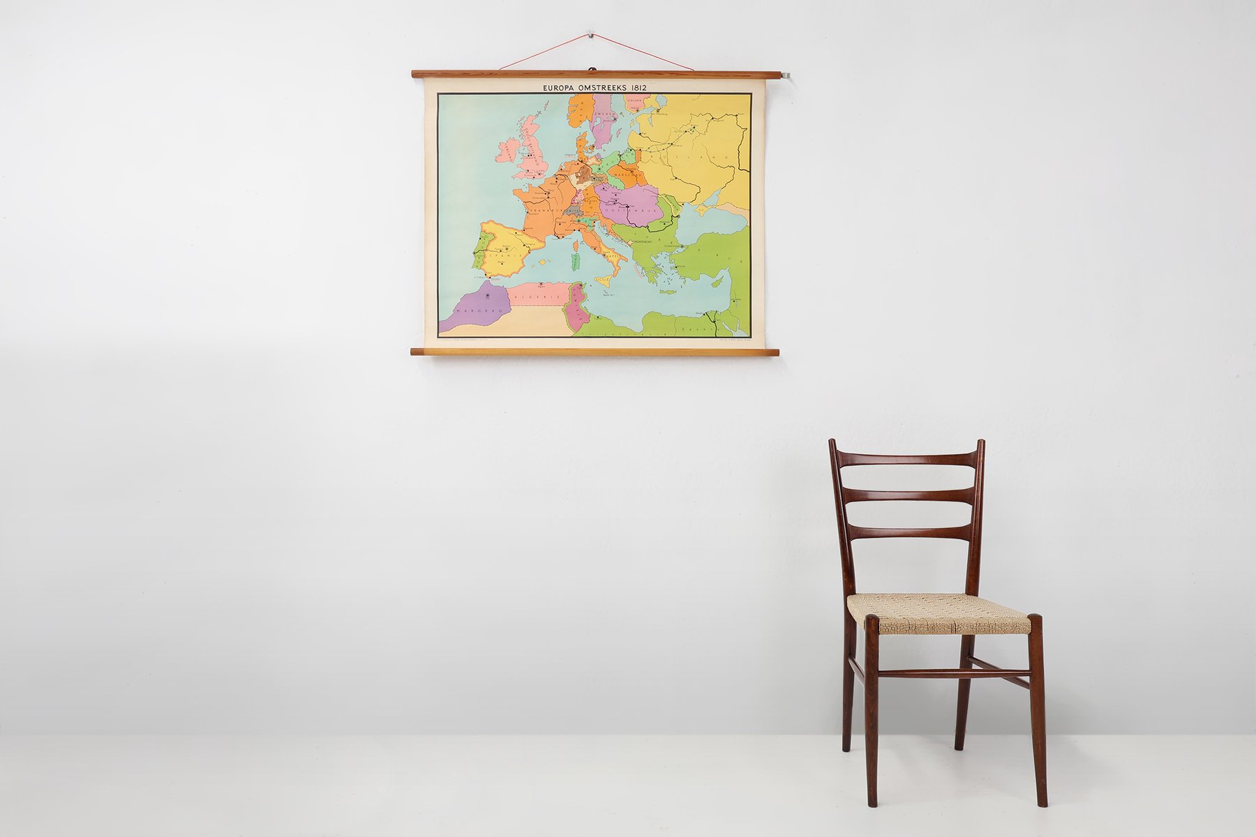 Vintage Historical Wall Map of Europe Around 1812, Belgium, 1950s for ...