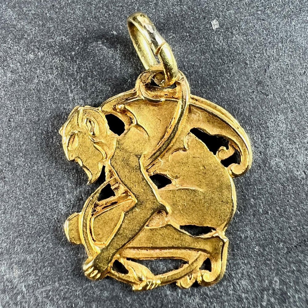 Devil 18k Yellow Gold Good Luck Charm Pendant, 1950s for sale at Pamono