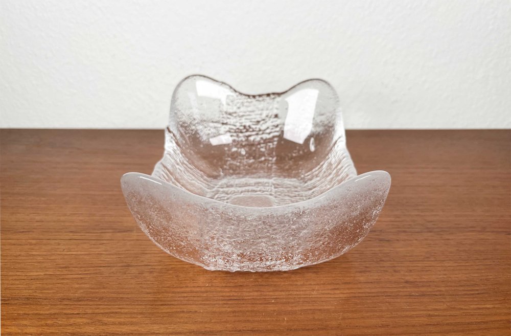 Vintage Swedish Glass Bowl by Christer Sjögren for Lindshammar Glasbruk ...