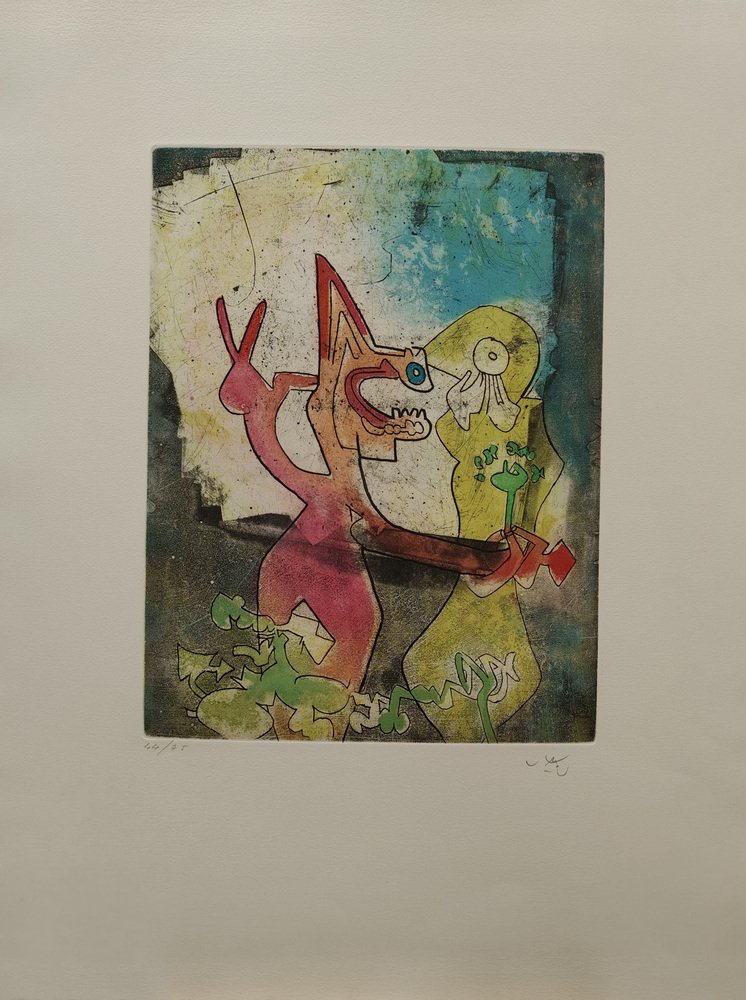 Sebastian Matta, Los 5 destacados, 1976, Lithograph for sale at Pamono