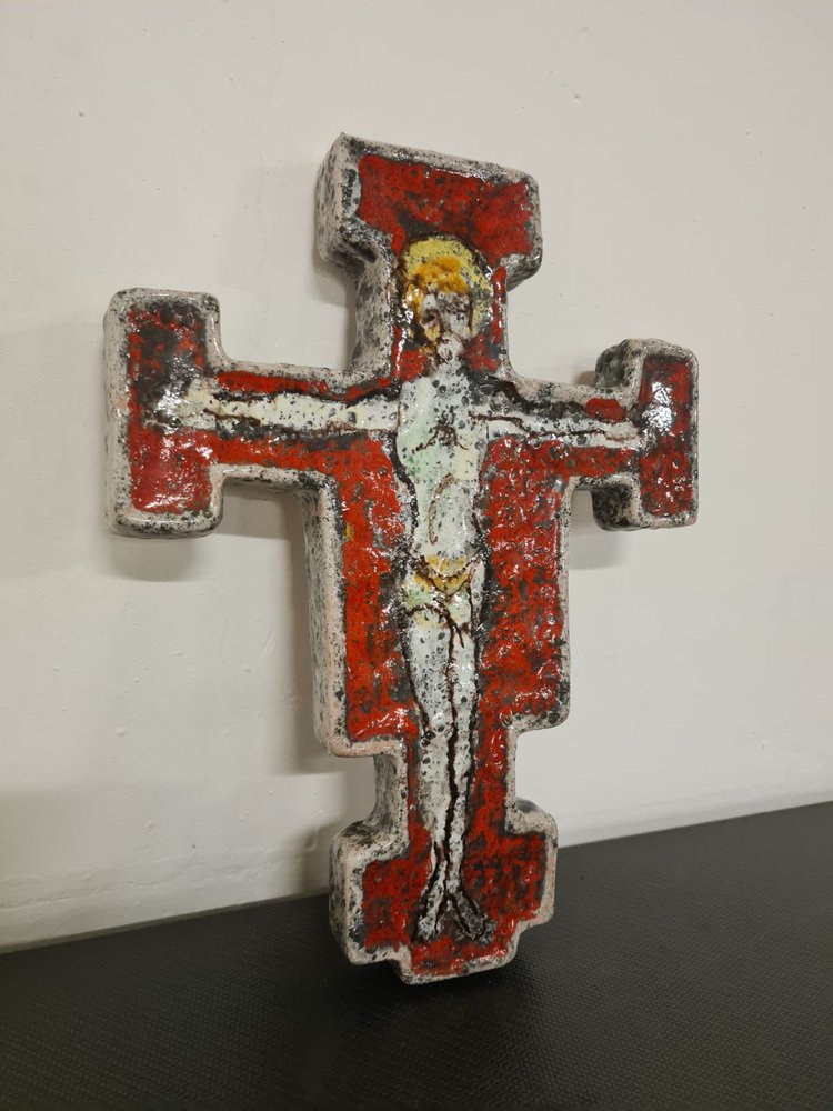 Ceramic Crucifix from La Cava, 1950s for sale at Pamono