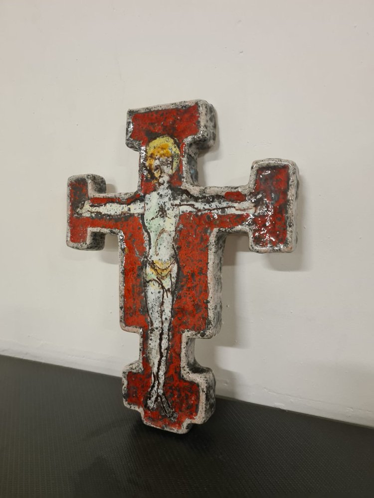 Ceramic Crucifix from La Cava, 1950s for sale at Pamono