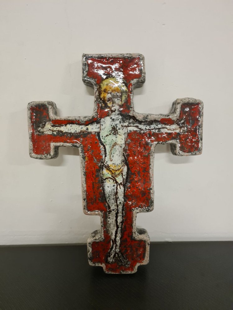 Ceramic Crucifix from La Cava, 1950s for sale at Pamono