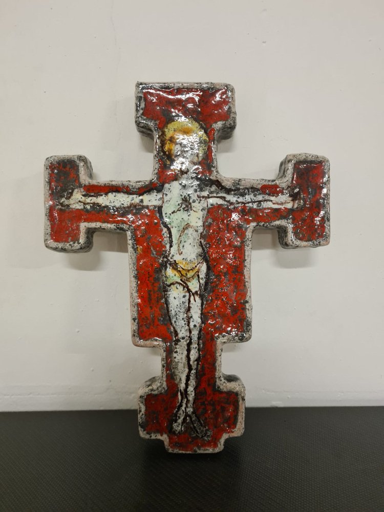 Ceramic Crucifix from La Cava, 1950s for sale at Pamono