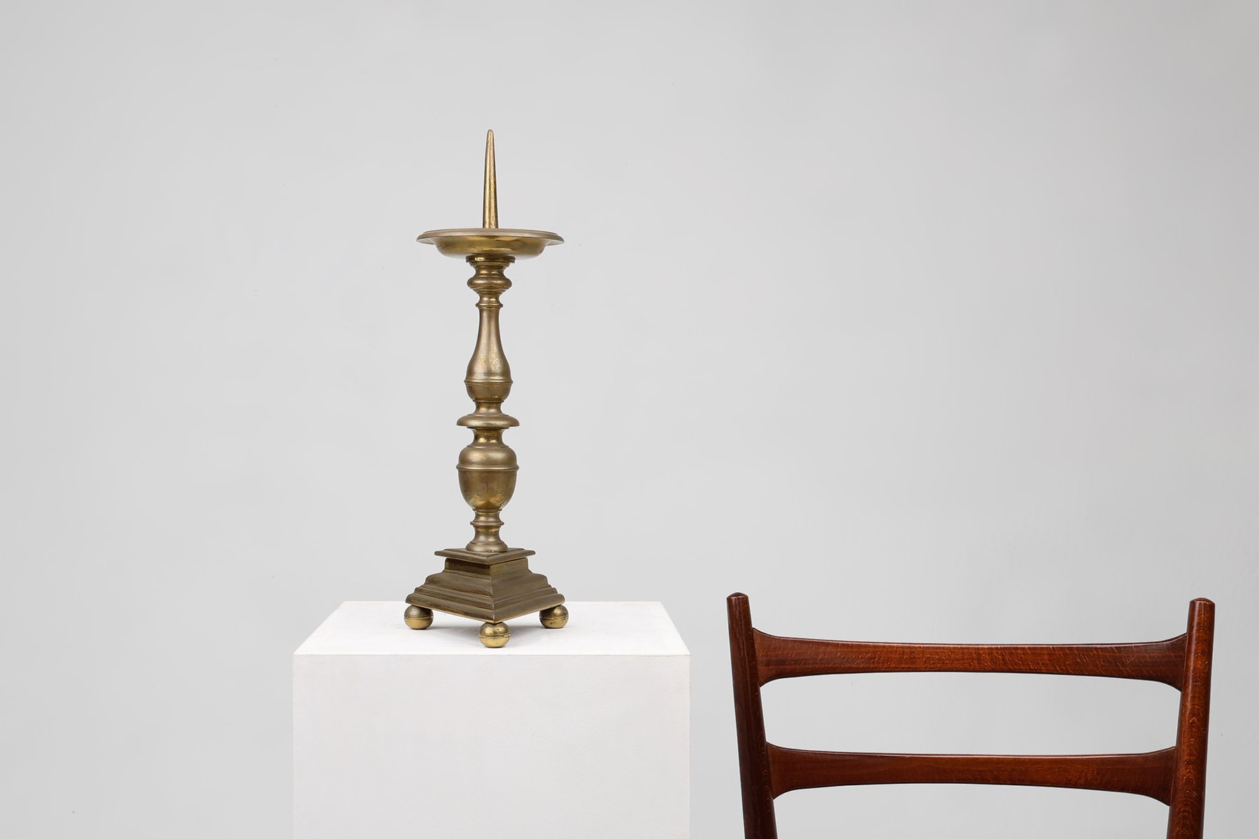 Large French Church Candlestick in Bronze, 1890s for sale at Pamono