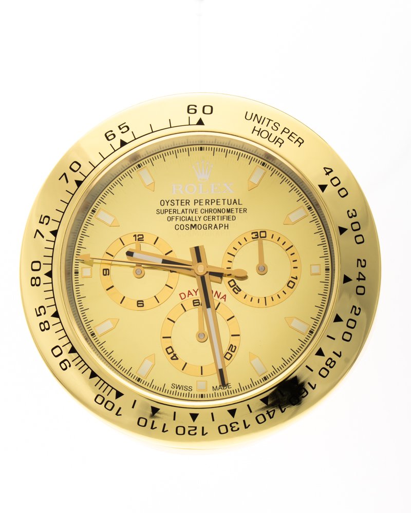 Full Gold Oyster Cosmograph Daytona Wall Clock from Rolex for sale at ...