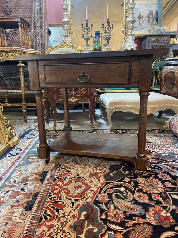 Antique Side Table on Castors for sale at Pamono