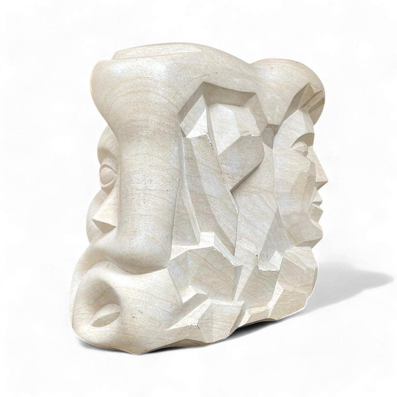 Art Deco Style Face Sculpture by Lucien Begliomini, 1970s for sale at ...