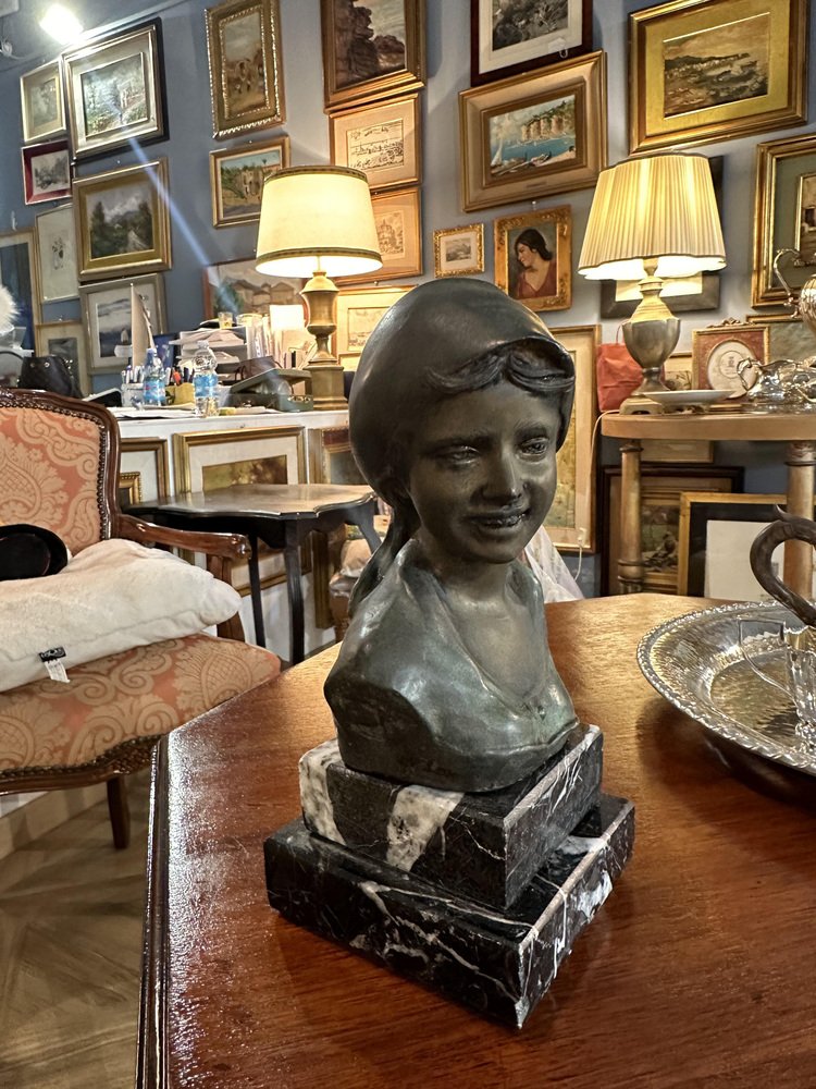 Bronze Smiling Peasant Girl by Giovanni De Martino, 1890s-1910s for ...