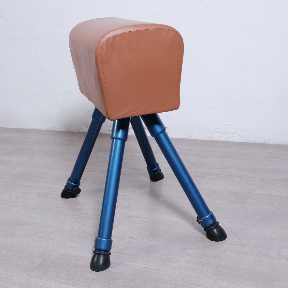 Vintage Height-Adjustable Leather Gym Stand, 1980s for sale at Pamono