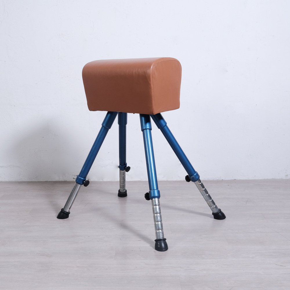 Vintage Height-Adjustable Leather Gym Stand, 1980s for sale at Pamono