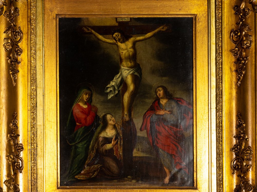 Italian Artist, Crucifixion of Christ, 17th Century, Oil on Panel for sale at Pamono