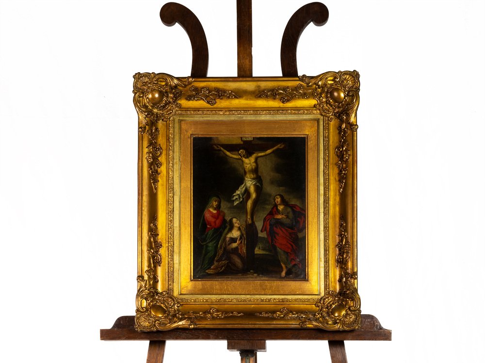Italian Artist, Crucifixion of Christ, 17th Century, Oil on Panel for sale at Pamono