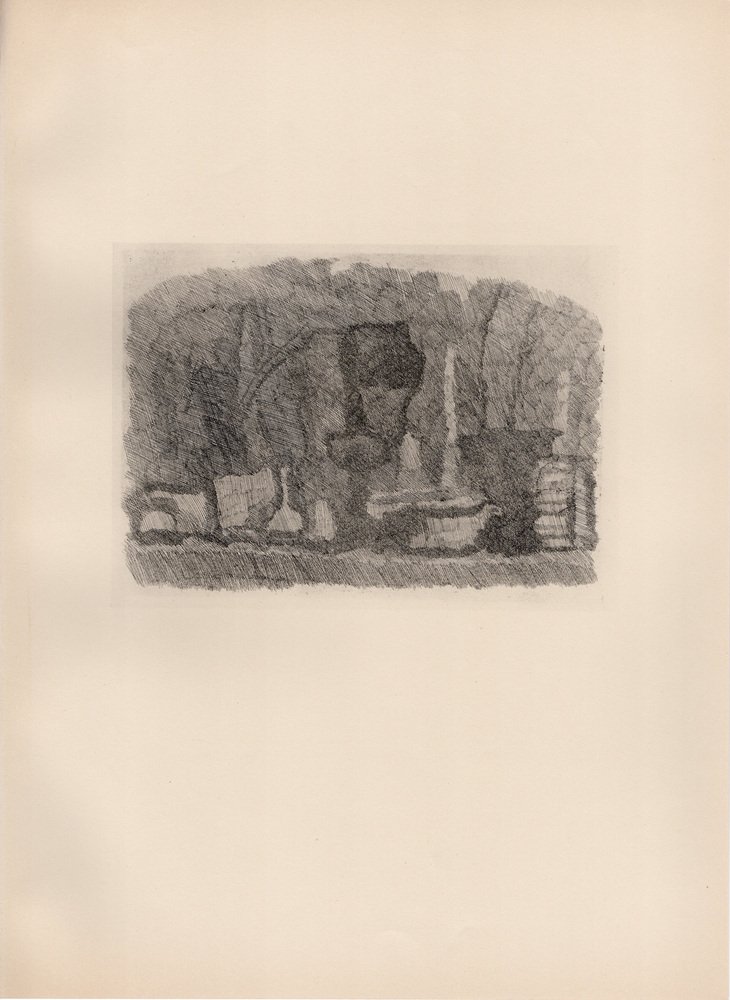 Giorgio Morandi, Still Life of Vases & Bottles on a Table, 1929-1957 ...