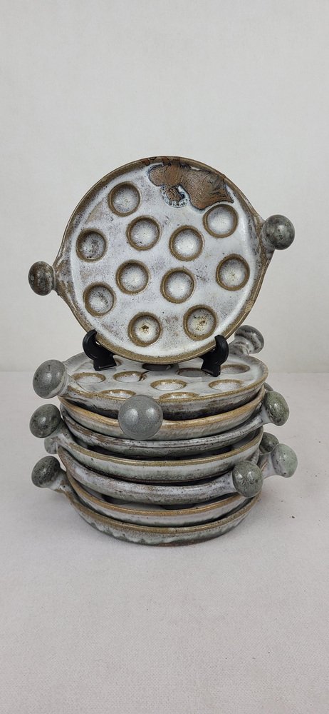 Stoneware Snail Plates / Dishes, 1980s, Set of 8 for sale at Pamono