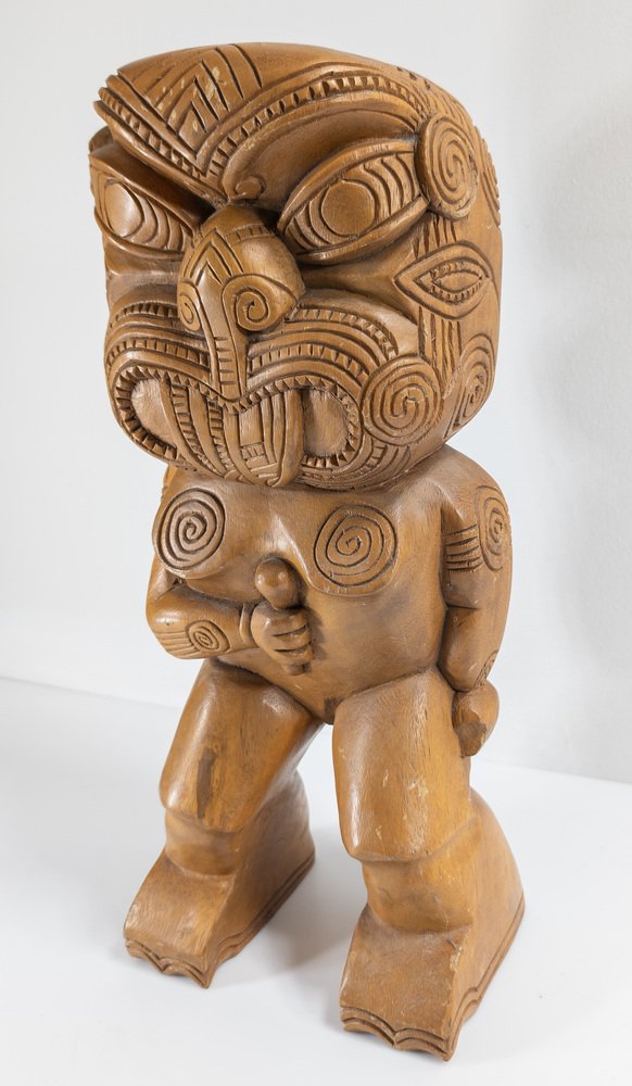 Mid-Century Hawaiian Carved Tiki Figure in Monkeypod Wood, 1980s for ...