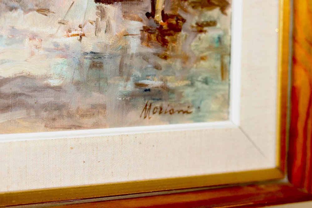 Moriani, City Street Scene, 1960s, Oil on Canvas for sale at Pamono