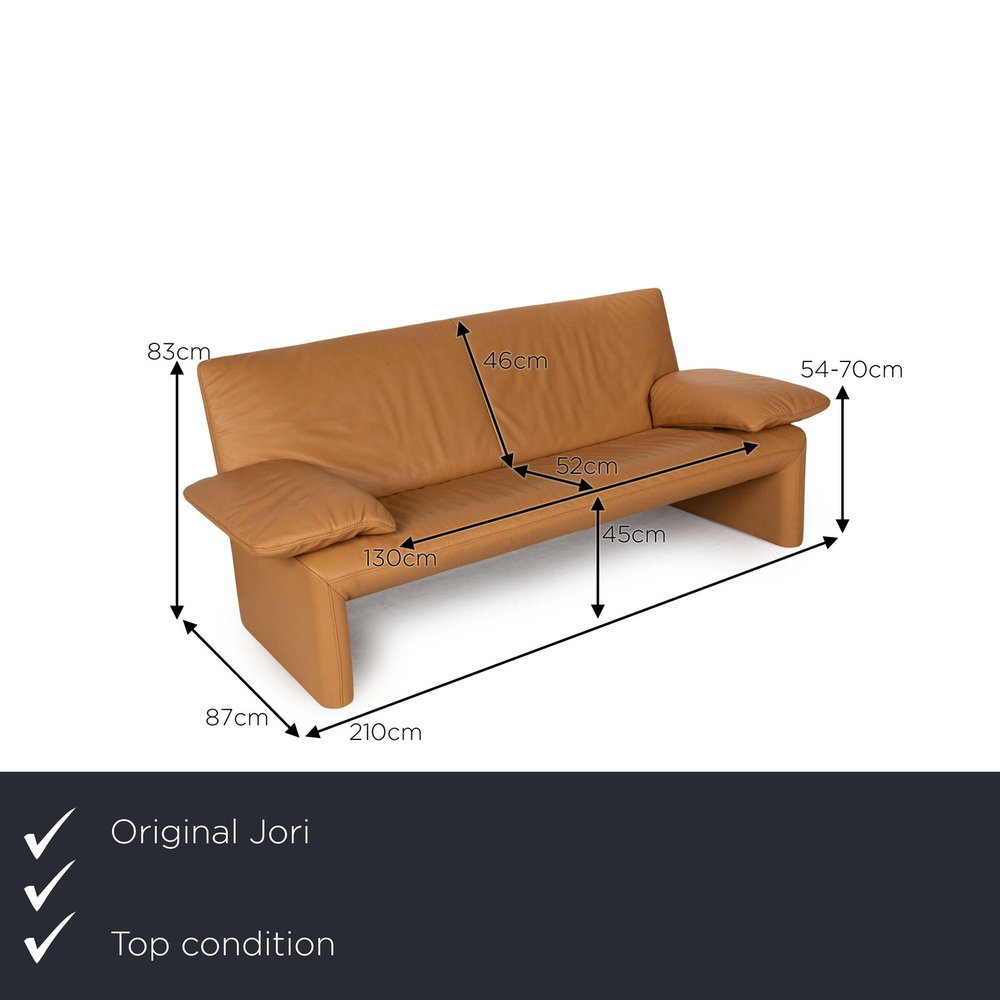 Leather Two-Seater Brown Sofa by Jori Linea for sale at Pamono