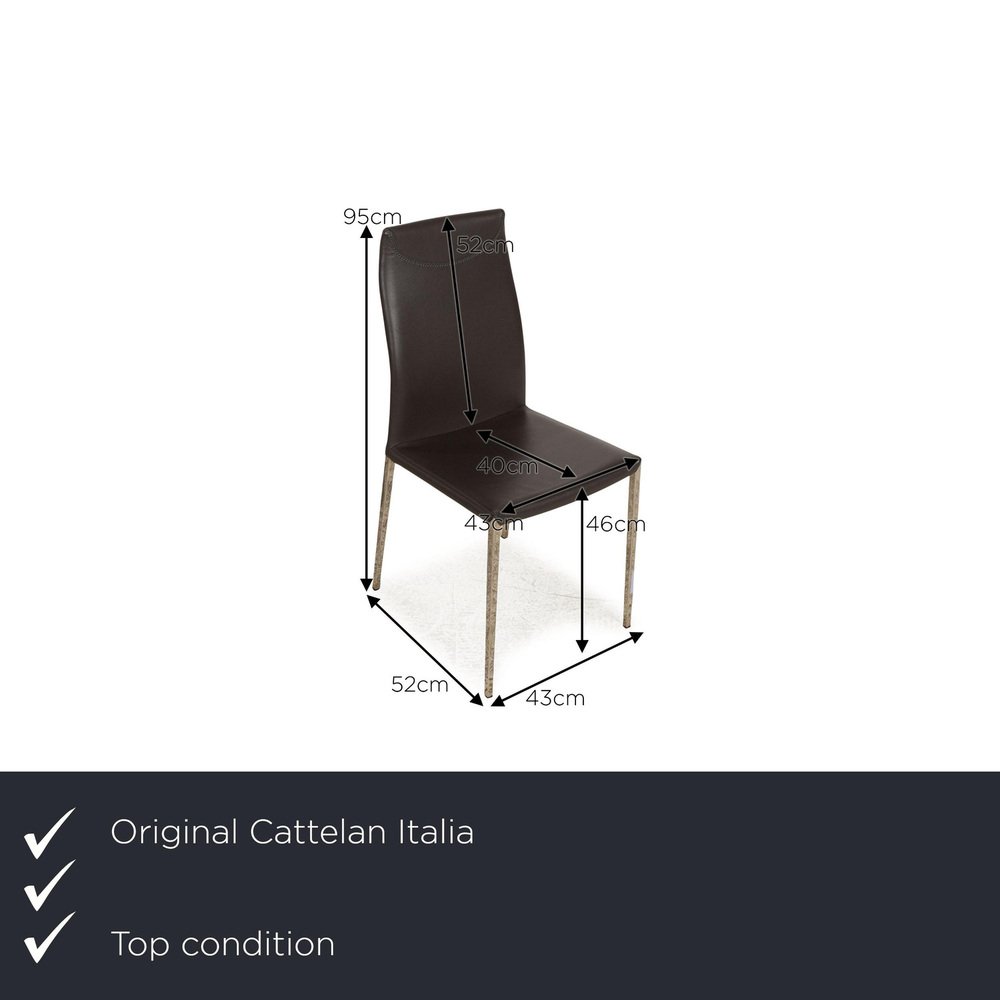 Maya Leather Chairs in Grey from Cattelan Italia, Set of 4 for sale at ...