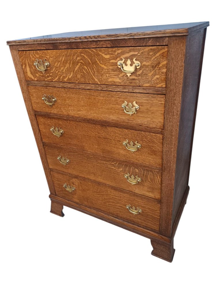 Vintage Edwardian Chest of Drawers in Oak for sale at Pamono