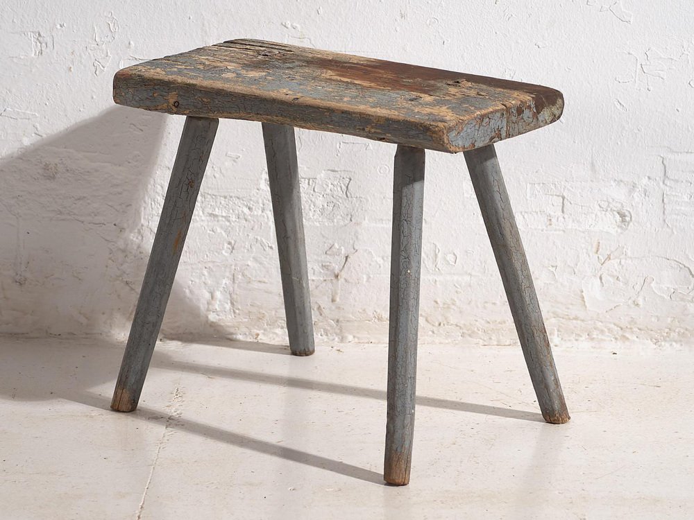 Antique Primitive Style Stool, 1920s for sale at Pamono