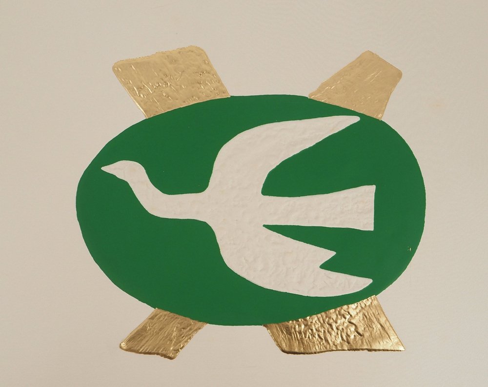Georges Braque, The Dove on a Green Background, Engraving Enhanced with ...