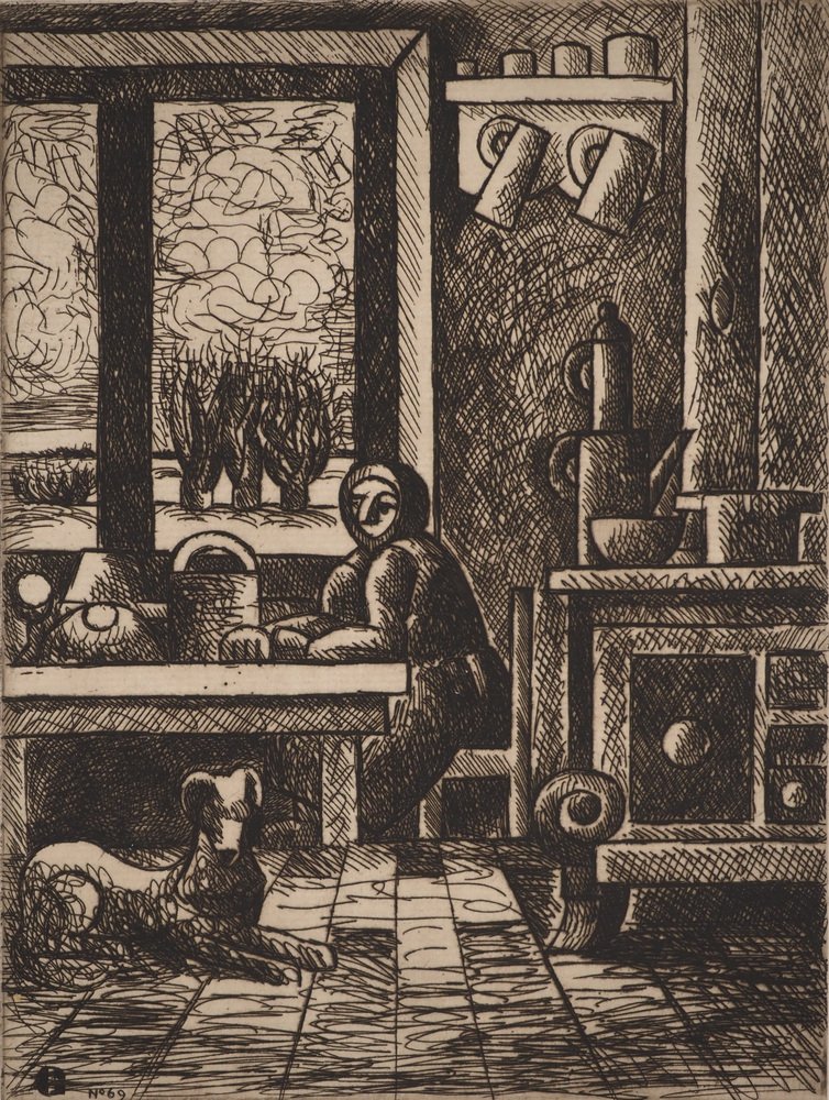 Marcel Gromaire, Country House, The Kitchen, Original Engraving for ...