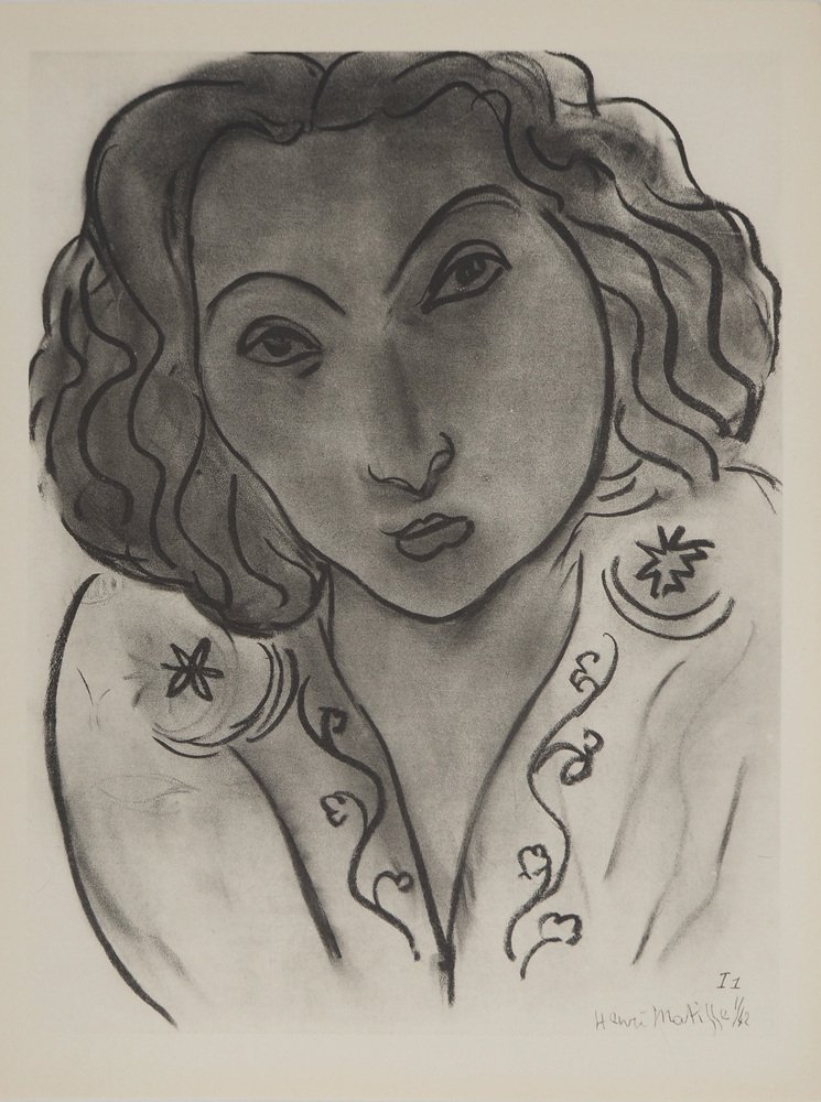 Henri Matisse, Model with Big Eyes, Lithograph for sale at Pamono