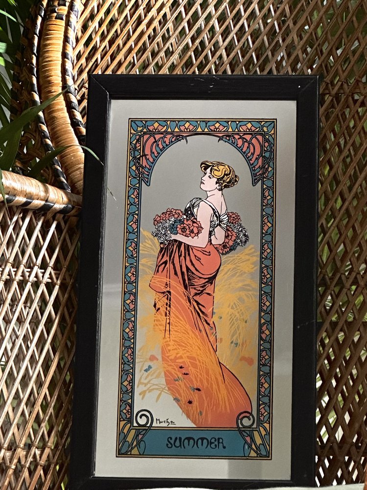 The Four Seasons Mirror Panels after Alfons Mucha, 1970s, Set of 4 for ...