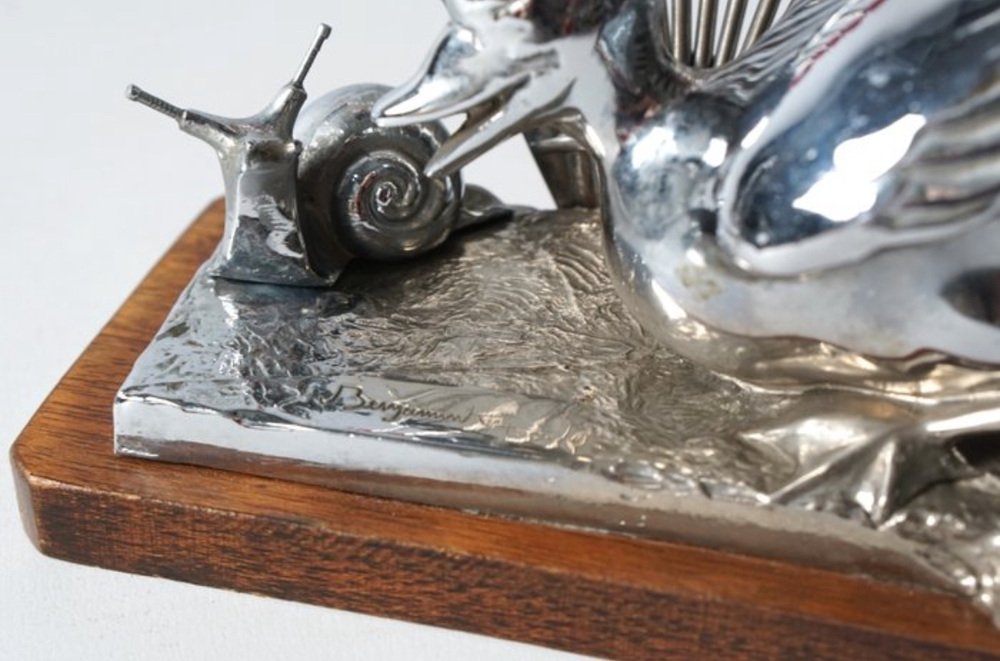 Art Deco Benjamin Rabier Chrome on Wooden Plate Cocktail Set, 1930s for ...