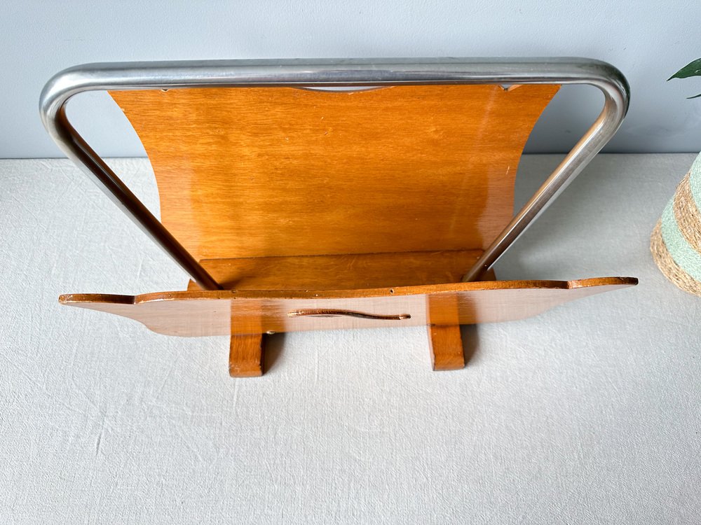 Mid -Century Wooden Magazine Rack for sale at Pamono