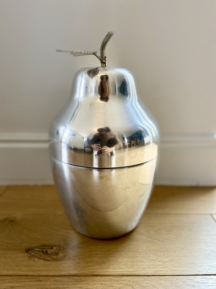 Large Silver Metal Ice Bucket Pear, 1970s for sale at Pamono