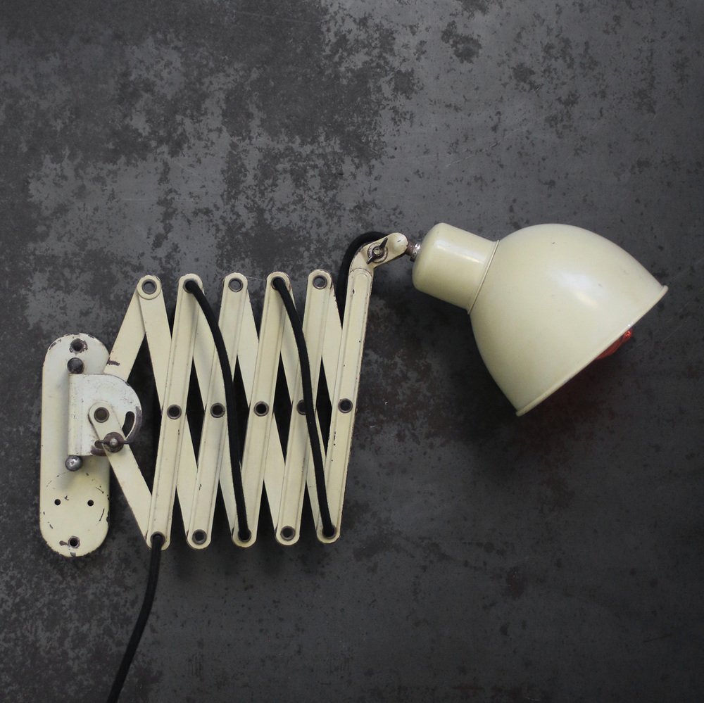 Vintage Industrial Metal Scissor Wall Light for sale at Pamono