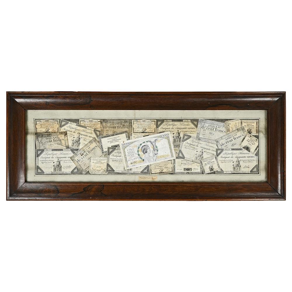 Frame Decorated with Old French Bonds and Notes for sale at Pamono