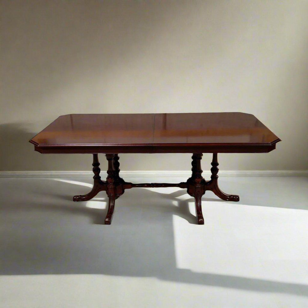 Vintage Extendable Dining Table in Mahogany for sale at Pamono