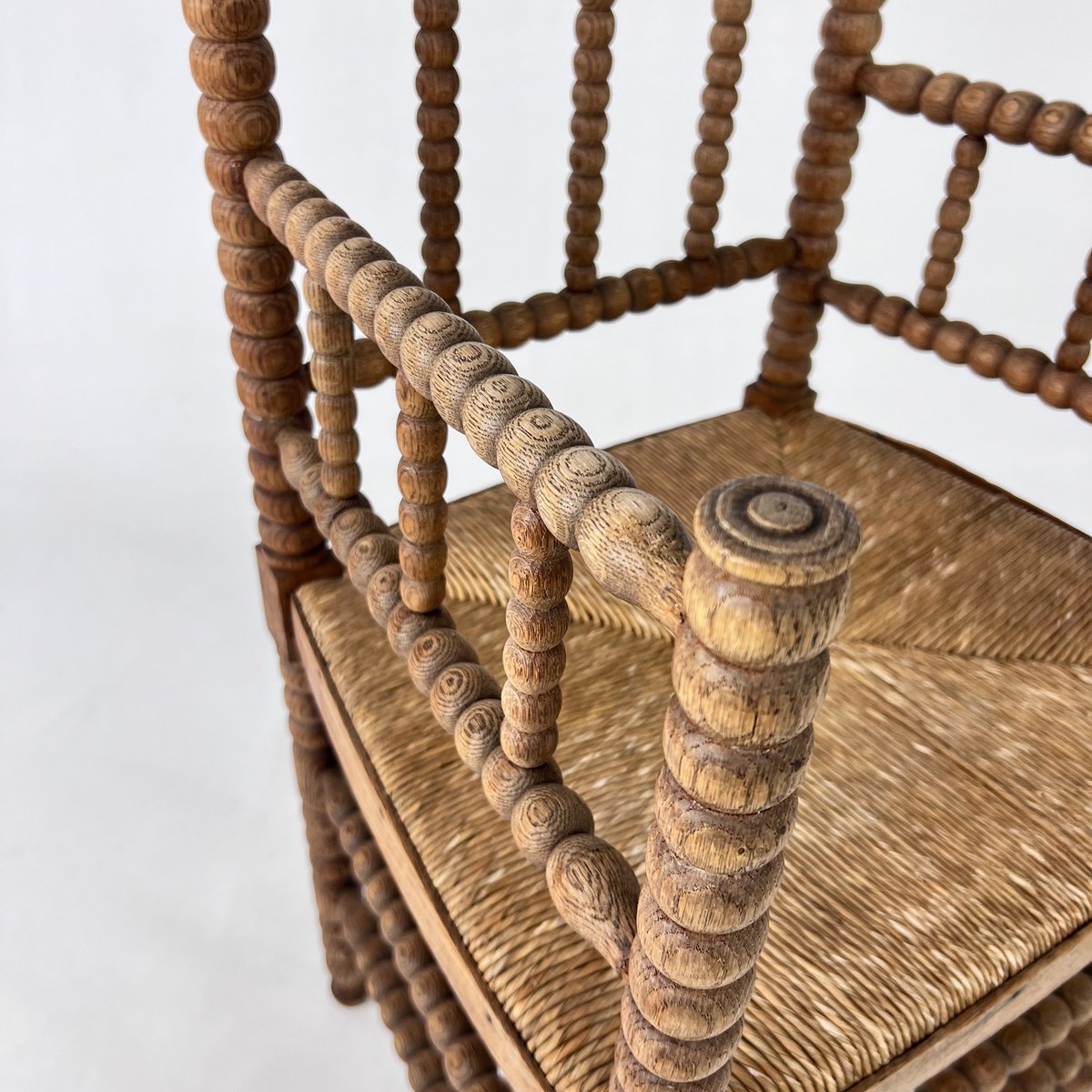 Dutch Oak and Rush Chair, 1930s for sale at Pamono