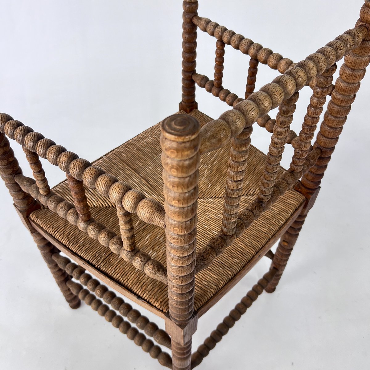 Dutch Oak and Rush Chair, 1930s for sale at Pamono