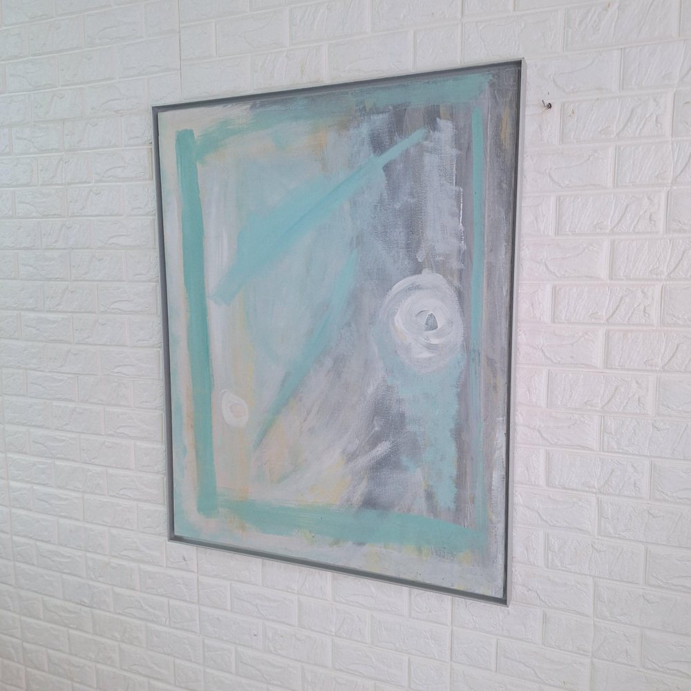 Spanish Postmodern School Artist, Pastel Abstract Composition, Oil ...