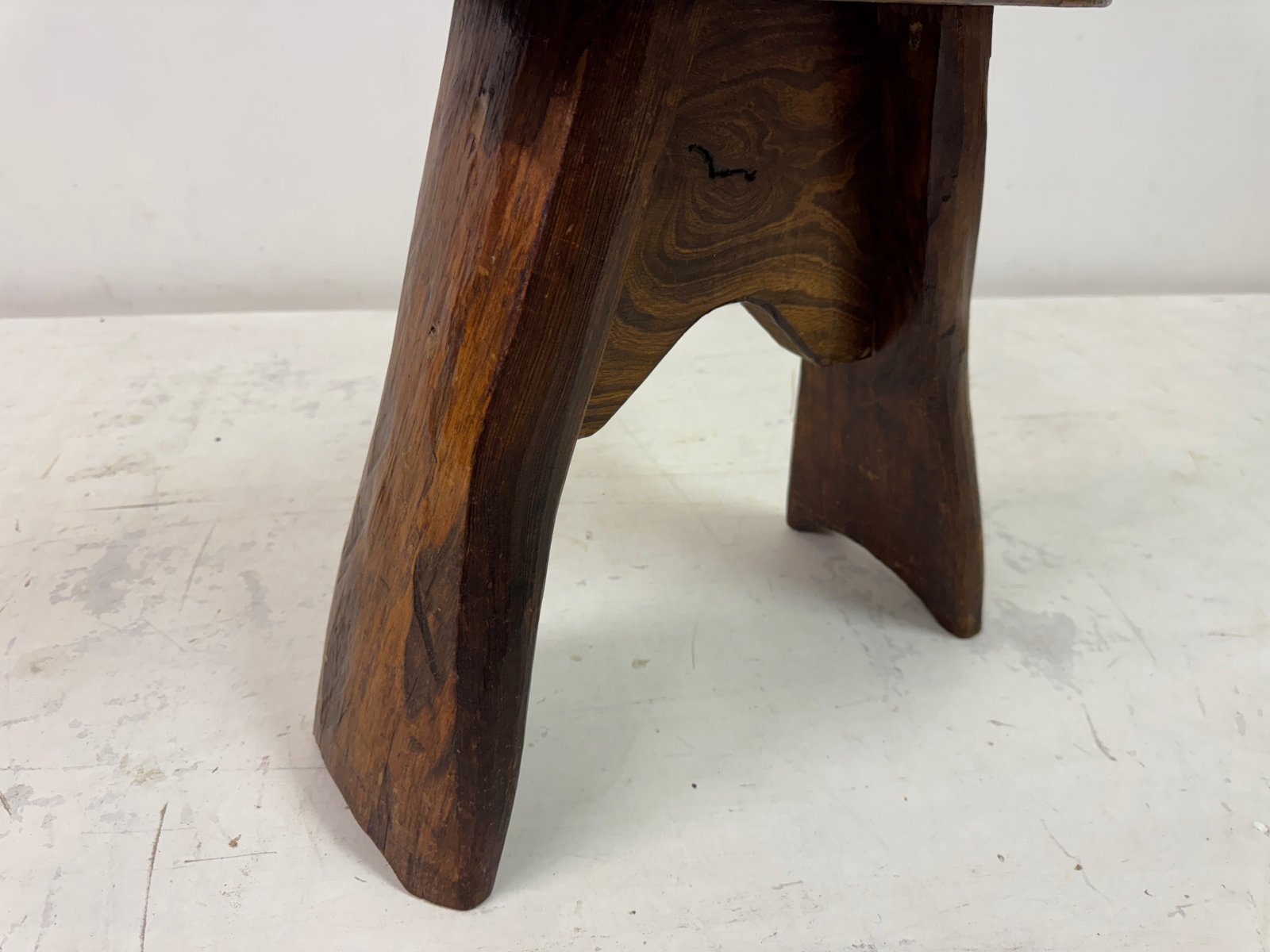 Mid-Century Rustic Wooden Slab Stool, 1960s for sale at Pamono