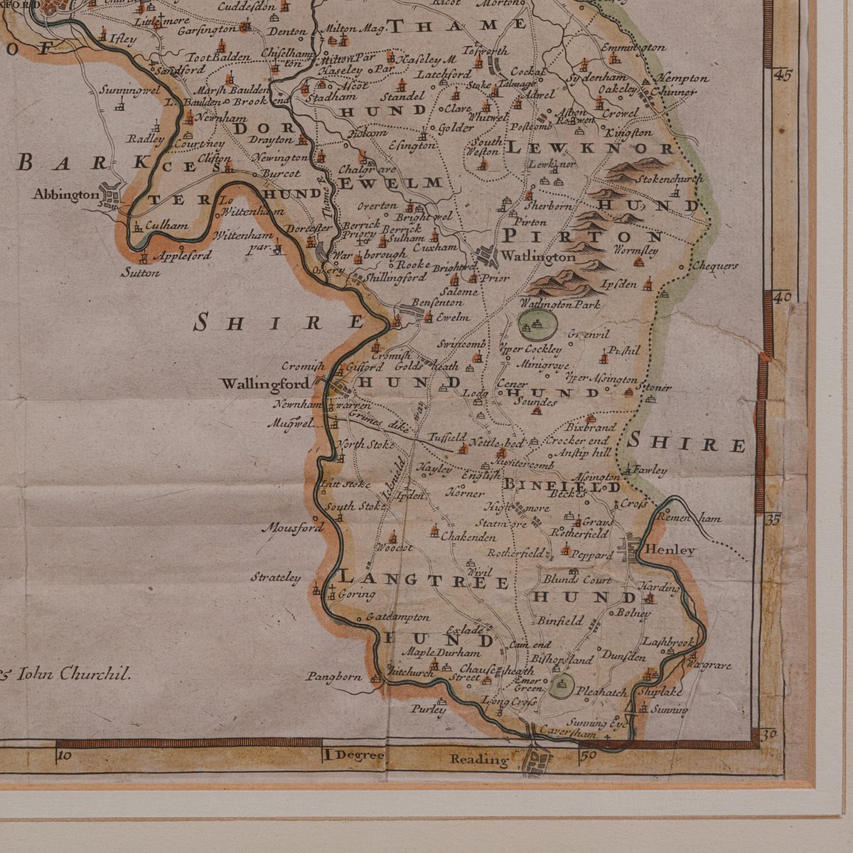 Antique English Lithography Map by Robert Morden for sale at Pamono