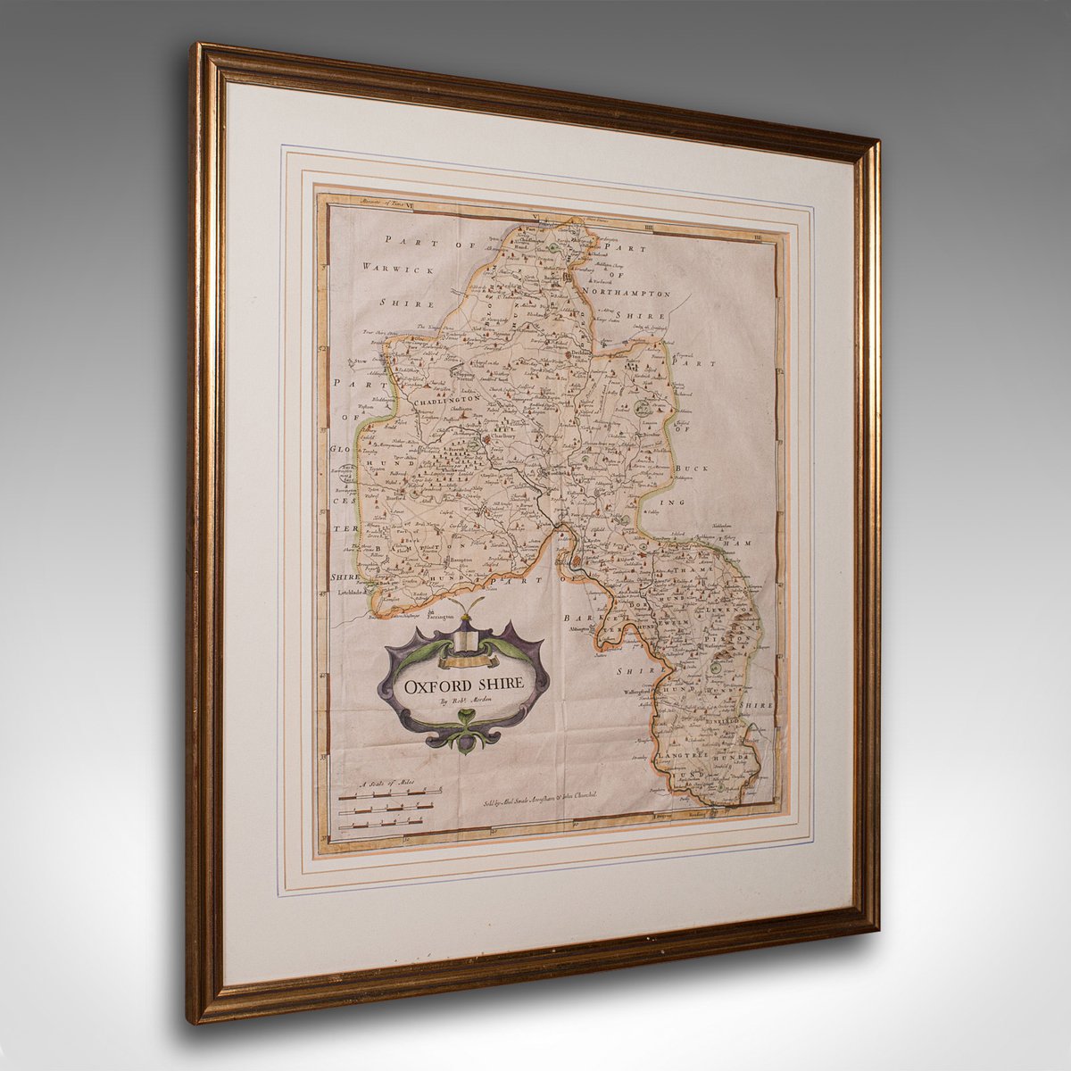 Antique English Lithography Map by Robert Morden for sale at Pamono
