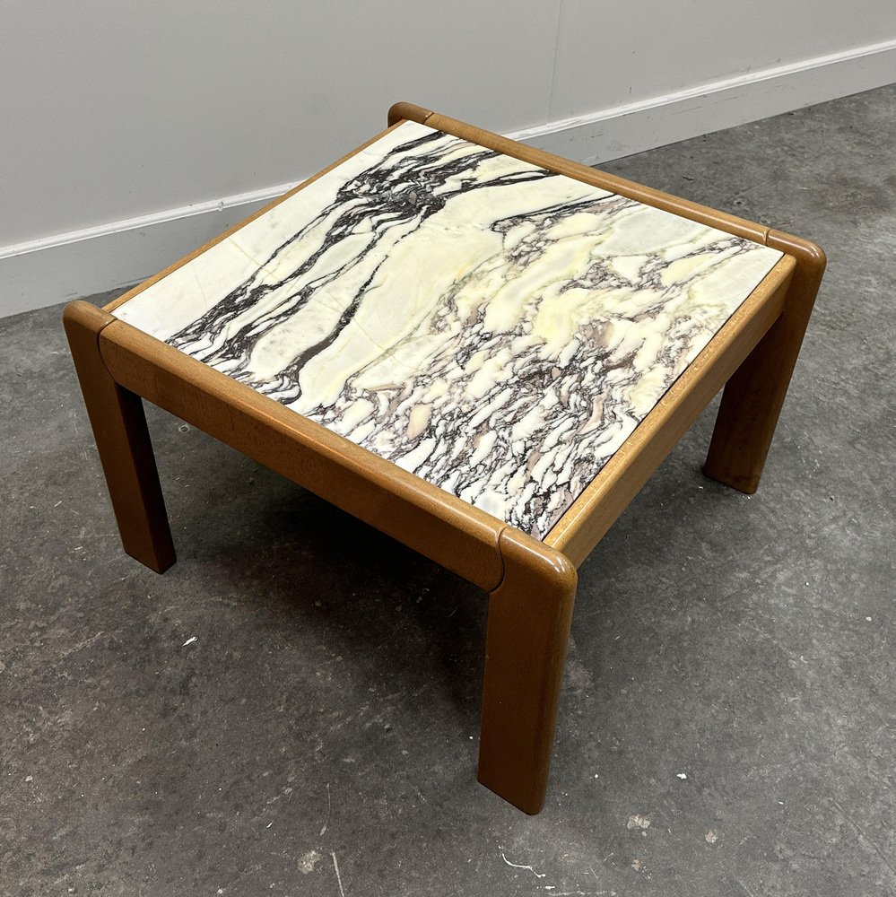 Vintage Breccia Capraia Marble Coffee Table with Wooden Frame for sale ...