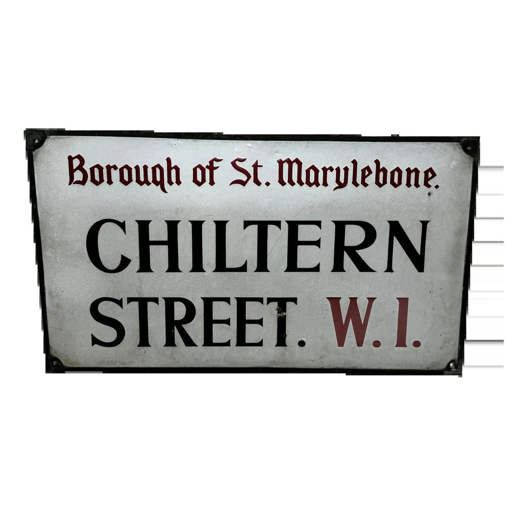 Edwardian Enamel & Copper London Road Sign, Borough of St Marylebone ...