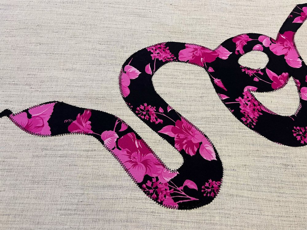 Handmade Floral Snake Wall Hanging, 1980s for sale at Pamono