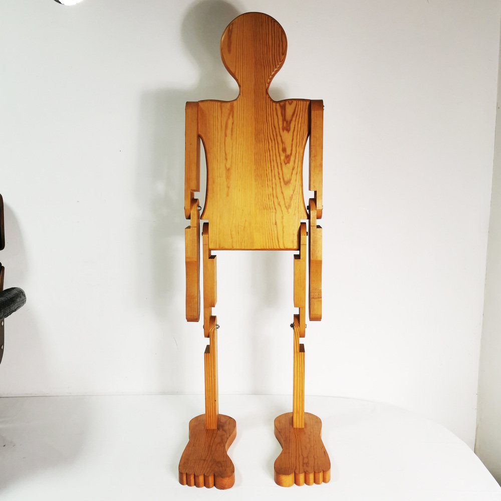 Modernist Wooden Figure Coat Rack, 1970s for sale at Pamono