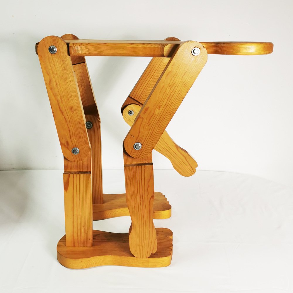 Modernist Wooden Figure Coat Rack, 1970s for sale at Pamono